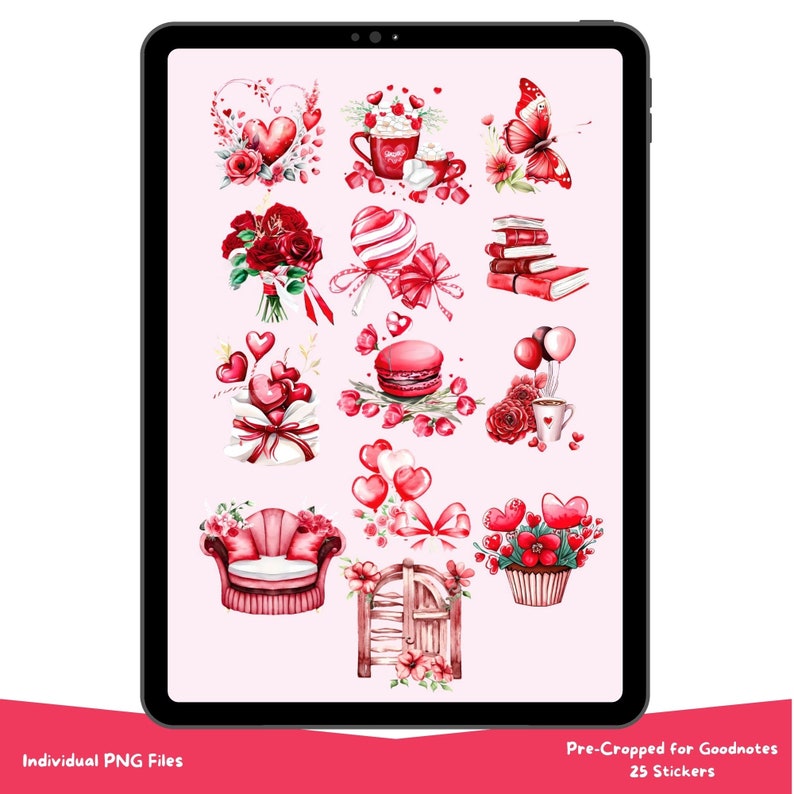 Red Digital Stickers, Goodnotes & Notability, Digital Planner Stickers ...