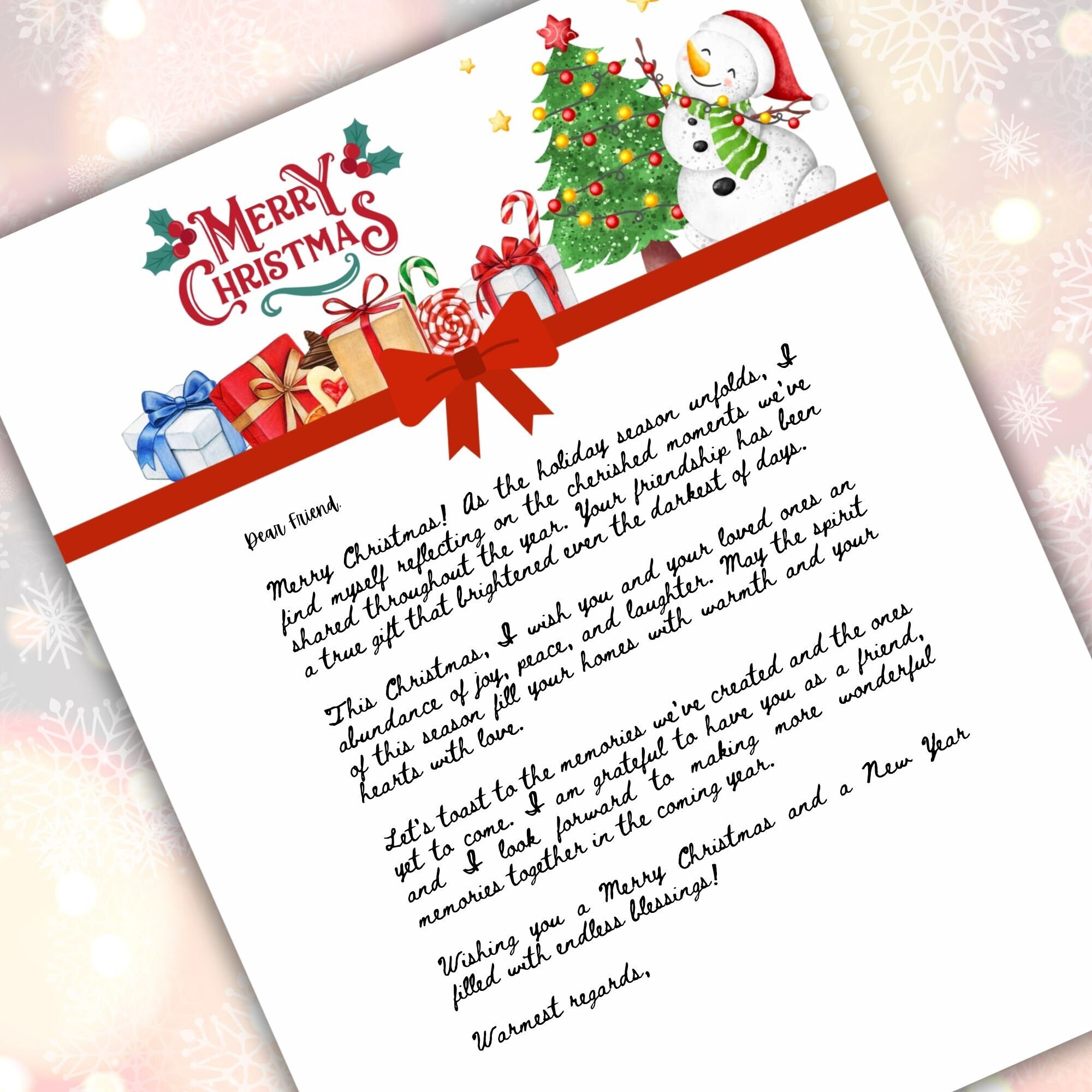 Printable Christmas Stationery, Digital Download, Christmas Stationery ...