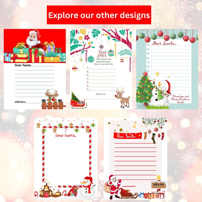 Printable Christmas Stationery Digital Download, Kid's Christmas Letter ...