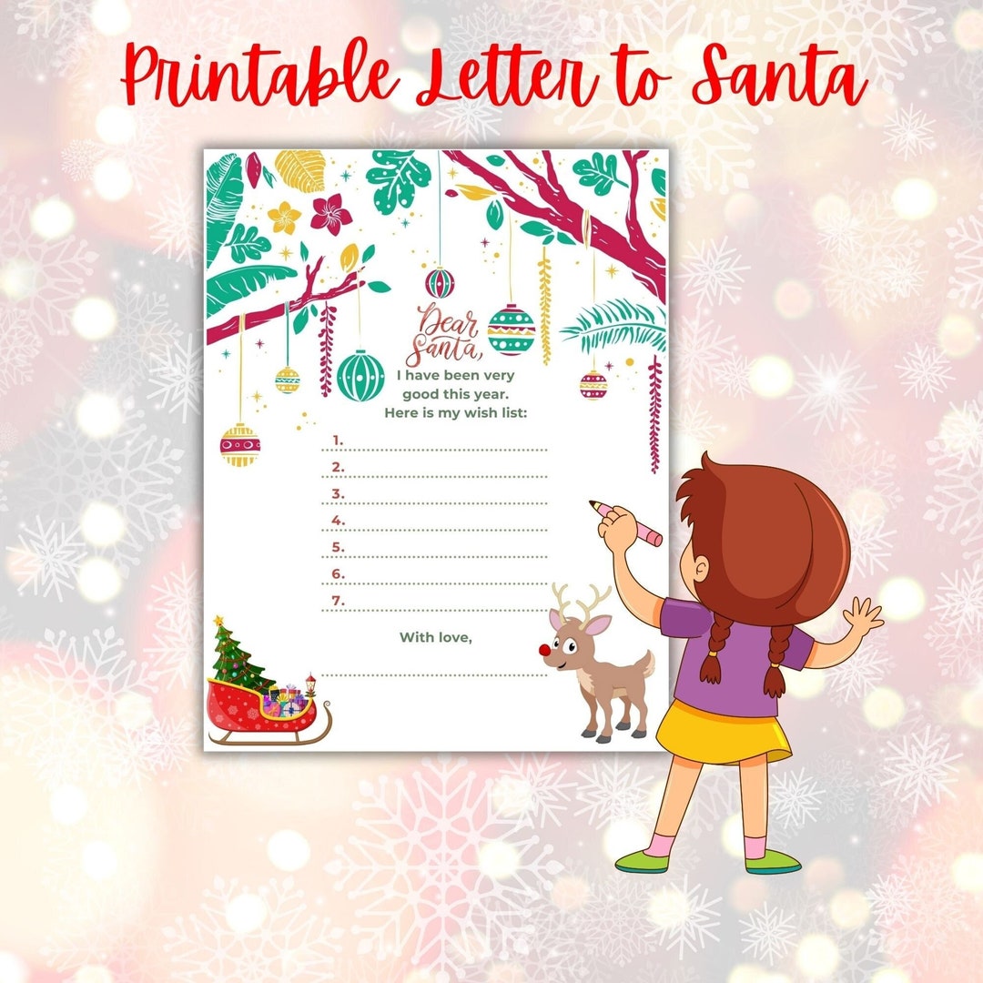 Printable Christmas Stationery Digital Download, Kid's Christmas Letter ...