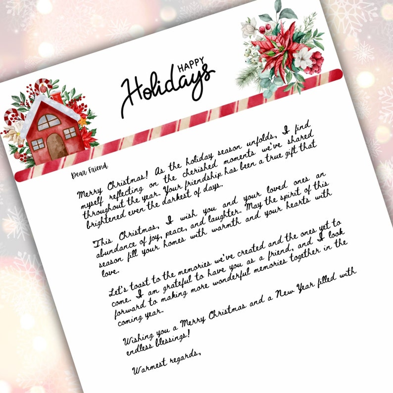 Printable Christmas Stationery, Digital Download, Christmas Stationery ...