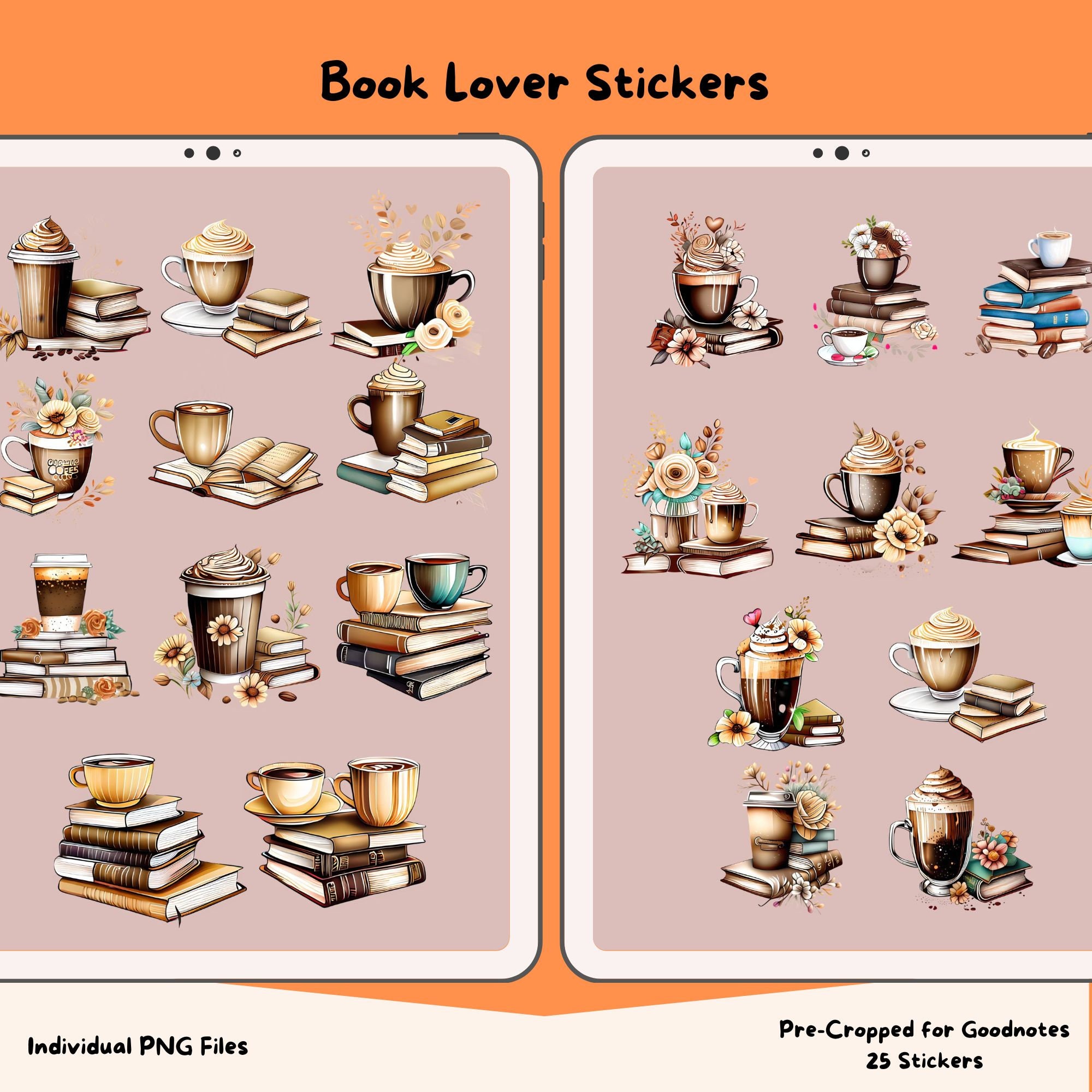 Coffee Book Lovers Digital Stickers, Goodnotes & Notability, Digital ...