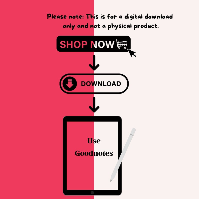 Red Digital Stickers, Goodnotes & Notability, Digital Planner Stickers ...