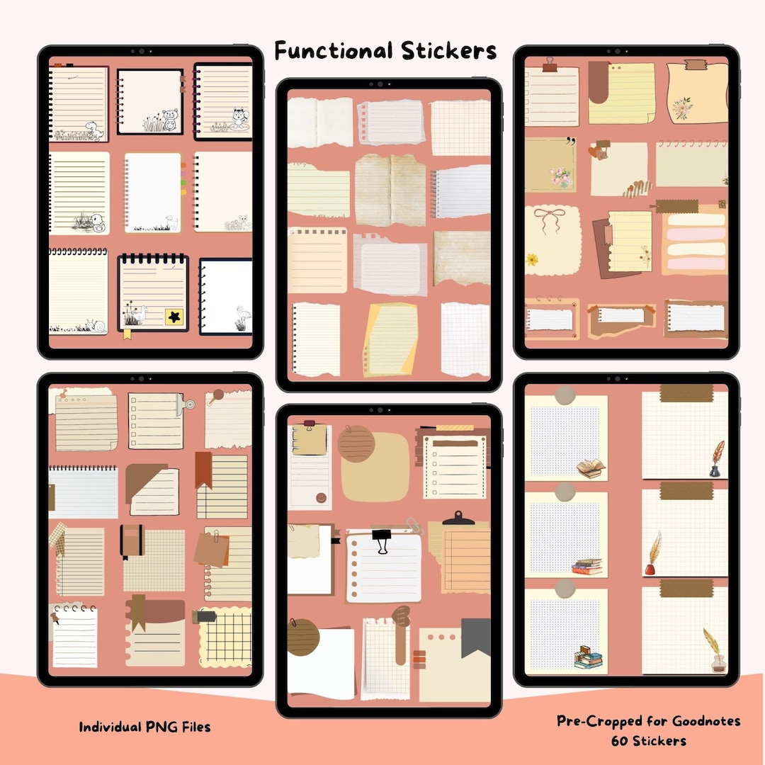 Boho Functional Digital Stickers for Goodnotes & Notability, Digital ...