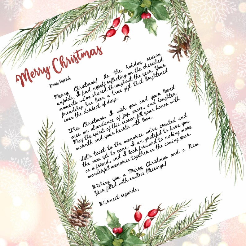 Printable Christmas Stationery, Digital Download, Christmas Stationery ...