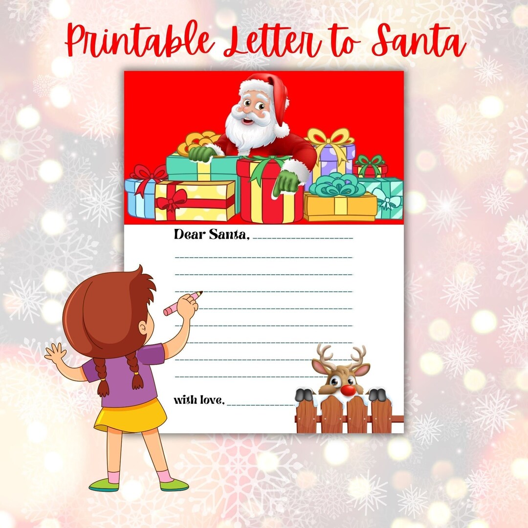 Printable Christmas Stationery Digital Download, Kid's Christmas Letter ...