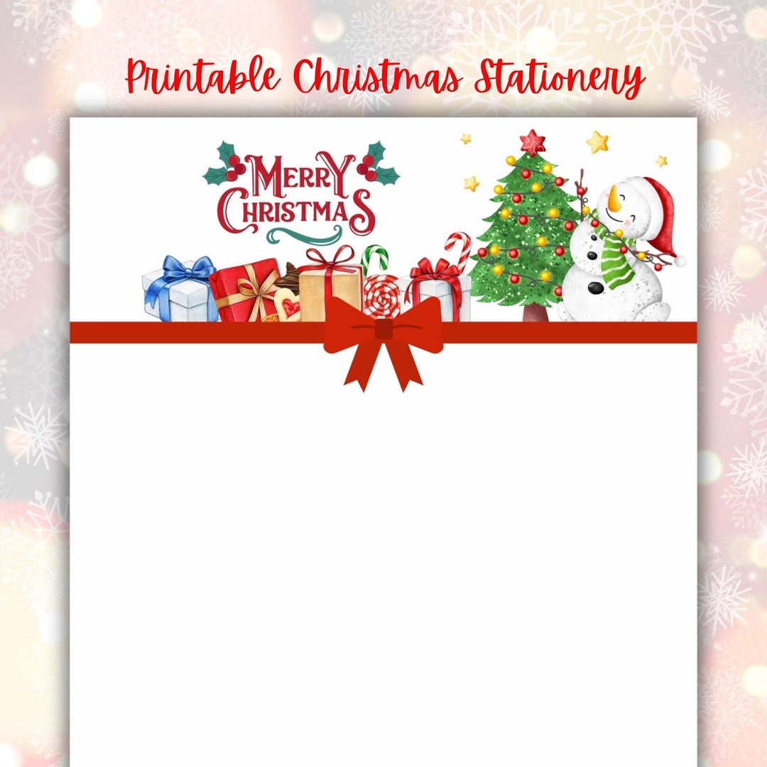 Printable Christmas Stationery, Digital Download, Christmas Stationery ...