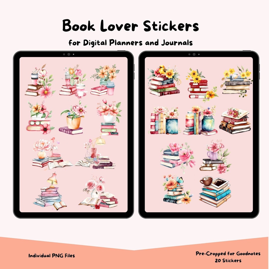 Book Lovers Digital Stickers for Goodnotes & Notability, Digital ...