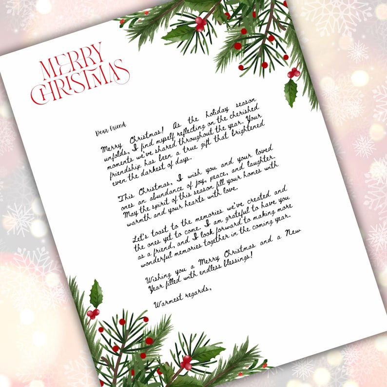 Printable Christmas Stationery, Digital Download, Christmas Stationery ...