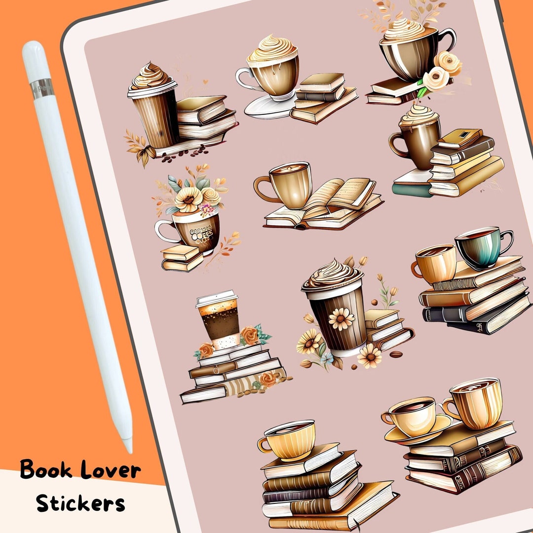 Coffee Book Lovers Digital Stickers, Goodnotes & Notability, Digital ...