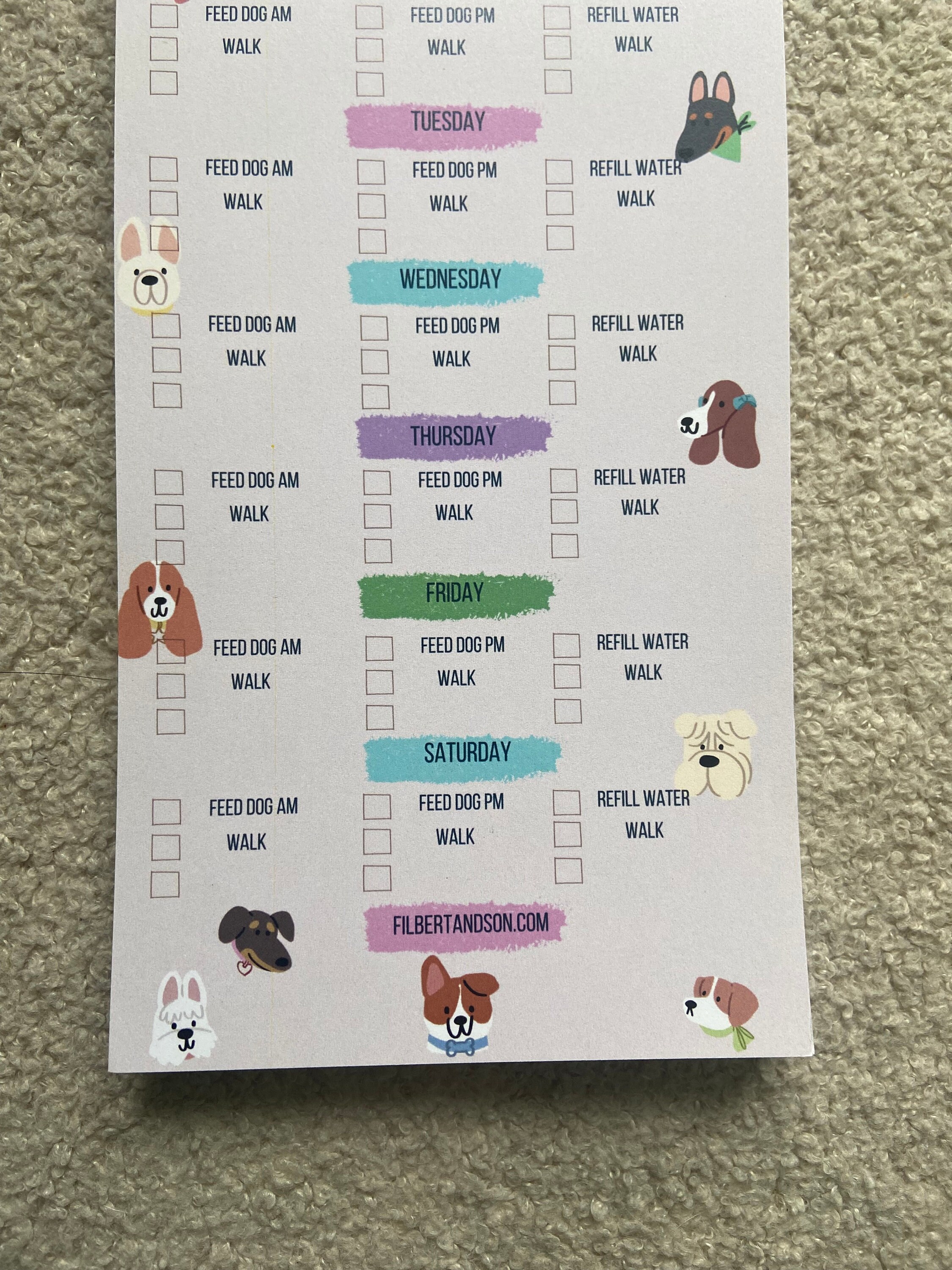 The Dog's to Do List, Pet Parent Checklist, Dog Schedule, Daily Dog ...