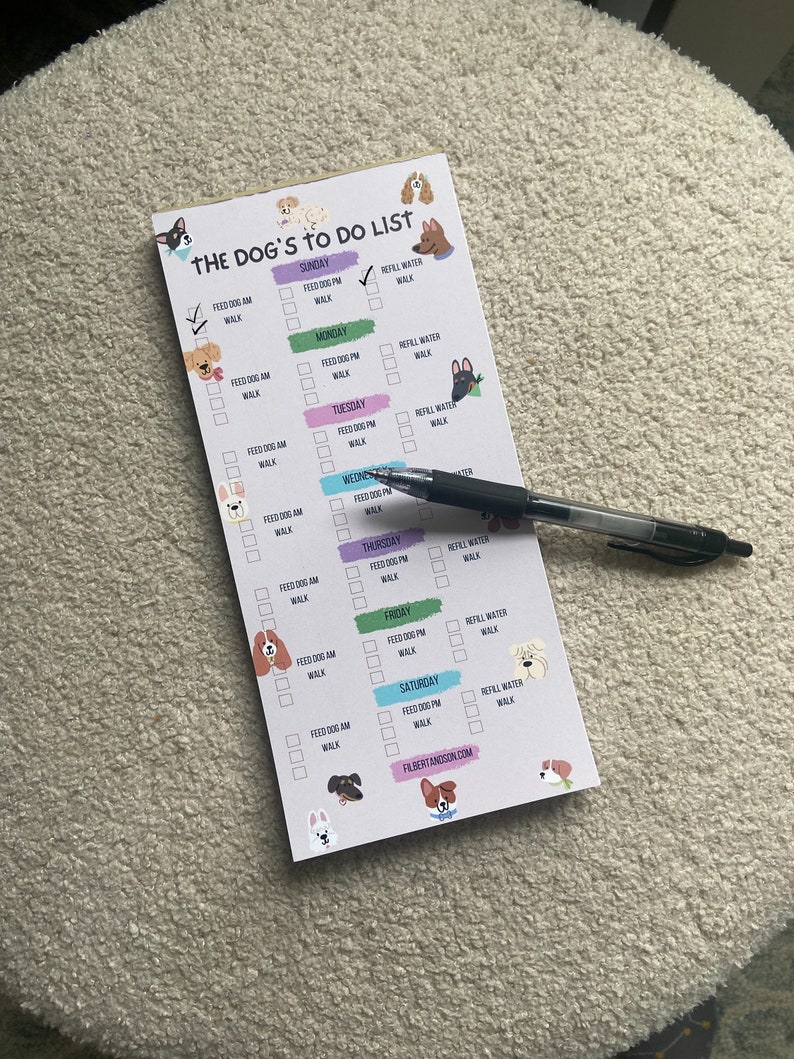 The Dog's to Do List, Pet Parent Checklist, Dog Schedule, Daily Dog ...