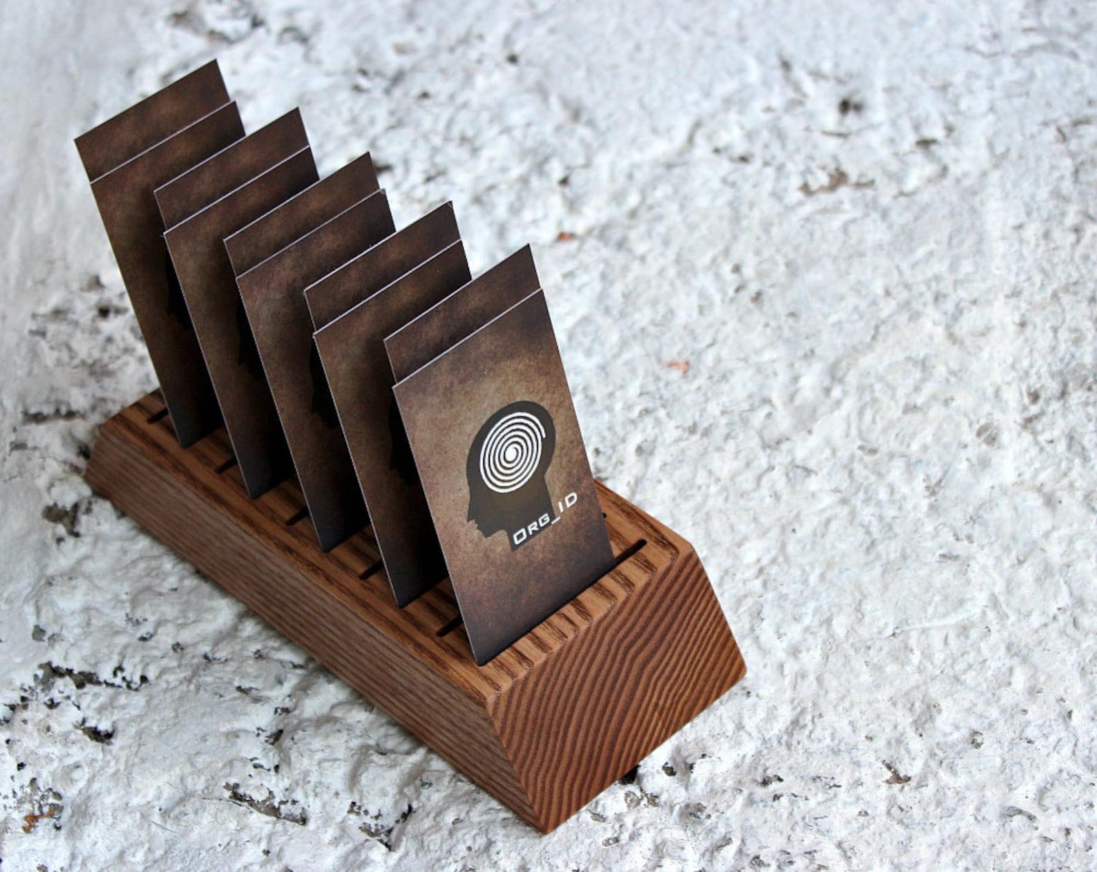 Vertical Card Holder - Wood Desk Card Stand. Office Organizer, Office ...