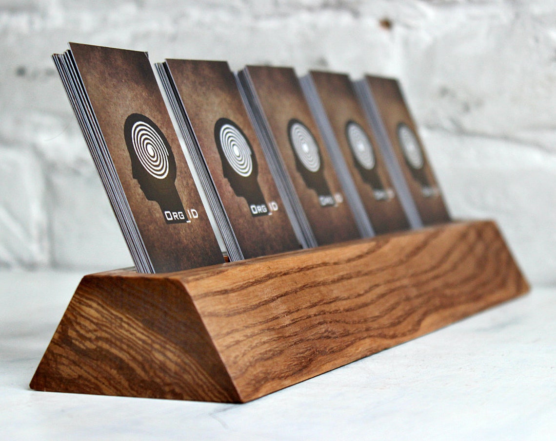 Office Card Holder - Wooden Card Stand, Business Card, Multiple Card ...