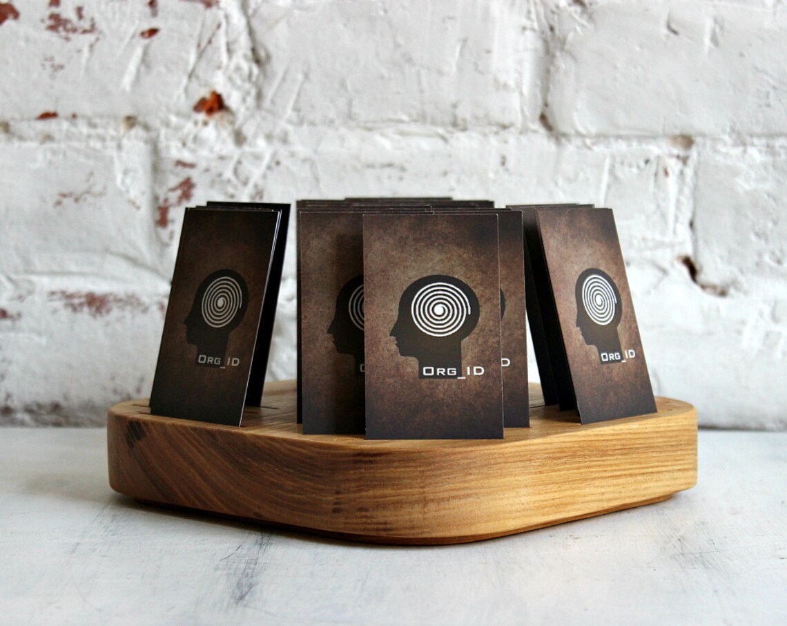 Vertical Card Holder Wooden Card Stand. Desk Organizer - Etsy