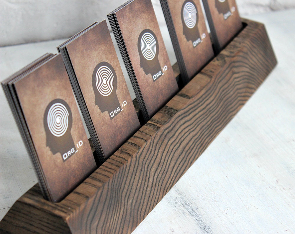 Office Card Holder - Wooden Card Stand, Business Card, Multiple Card ...