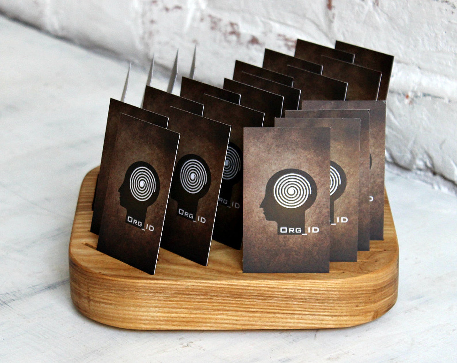 Vertical Card Holder Wooden Card Stand. Desk Organizer - Etsy