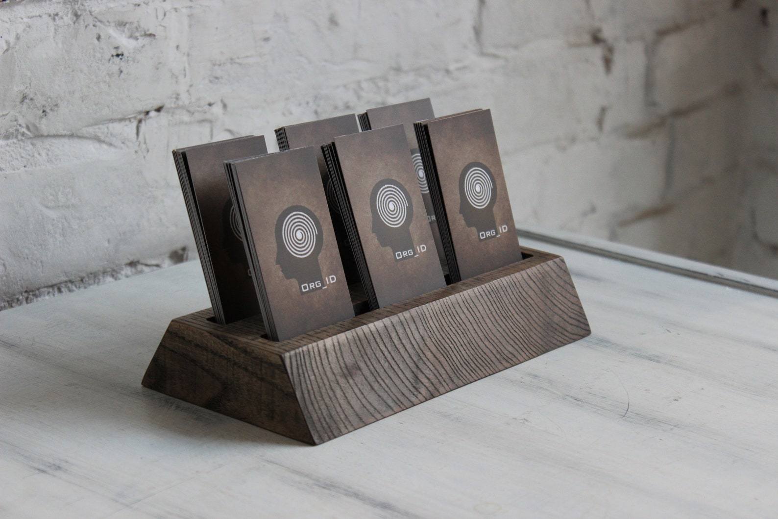 Office card holder Business card stand wood photo stand | Etsy