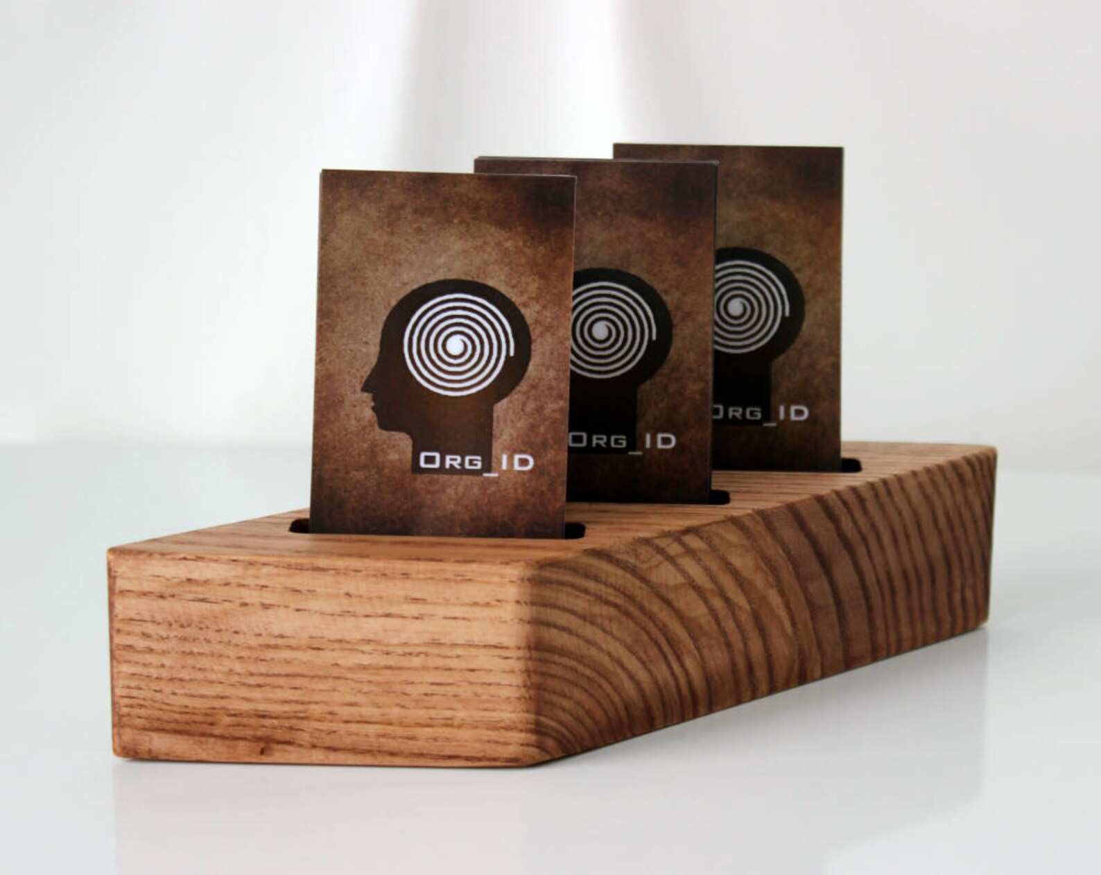 Vertical card holder Ash Wood Card Stand.Multiple business | Etsy