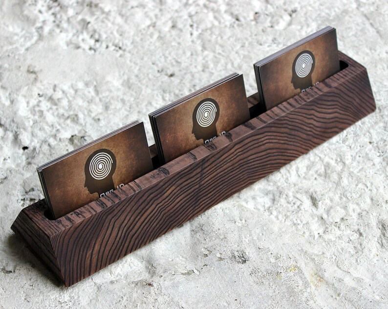 Office Card Holder Wooden Card Stand Business Card - Etsy