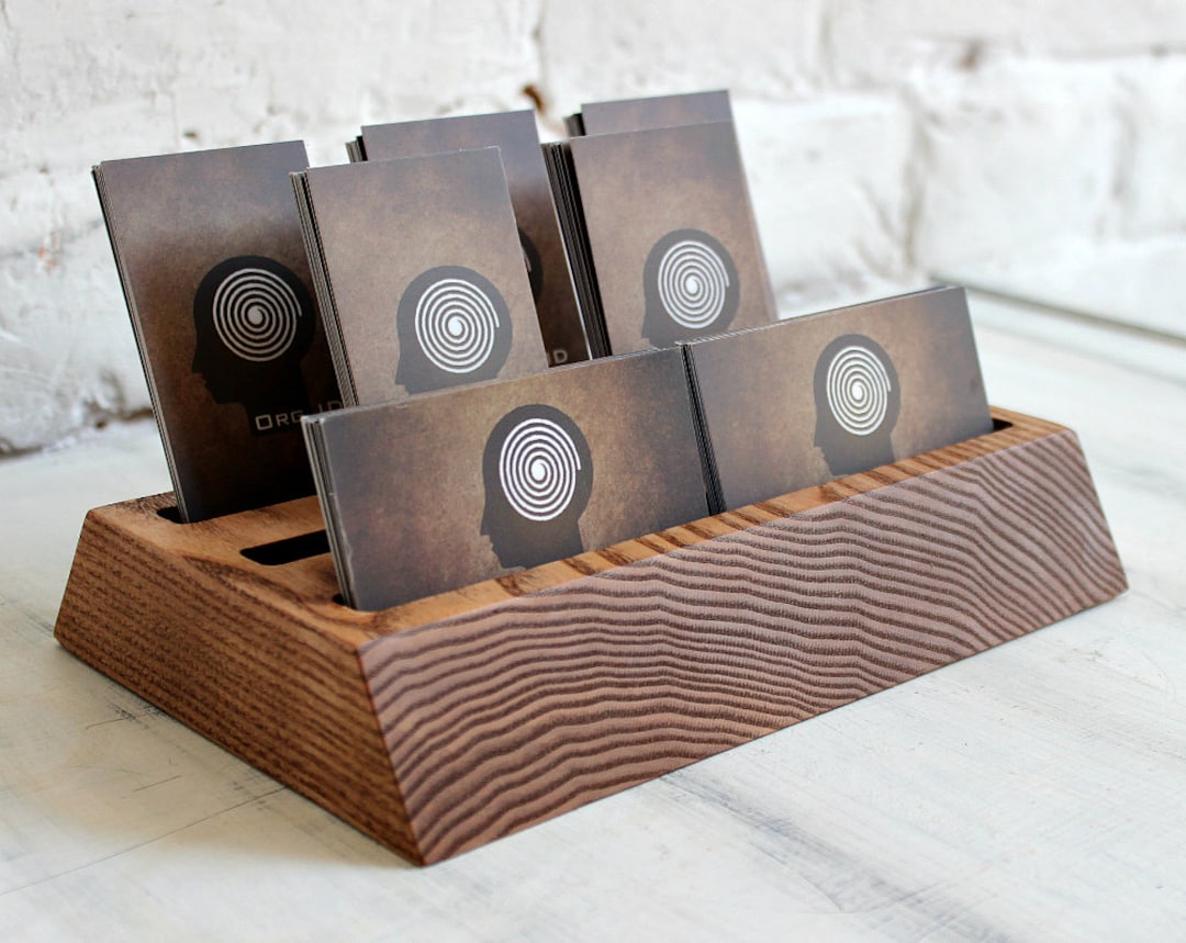 Office Card Holder - Wood Desk Card Display, Office Organizer, Office ...