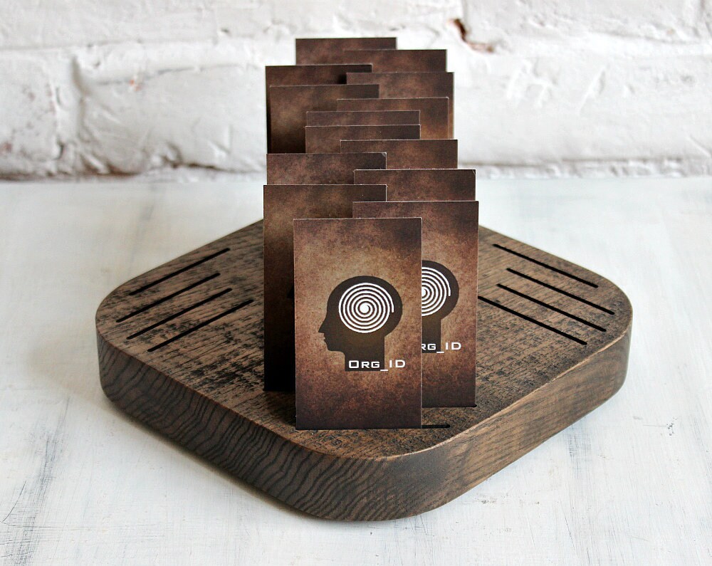 Vertical Card Holder Wooden Card Stand. Desk Organizer - Etsy