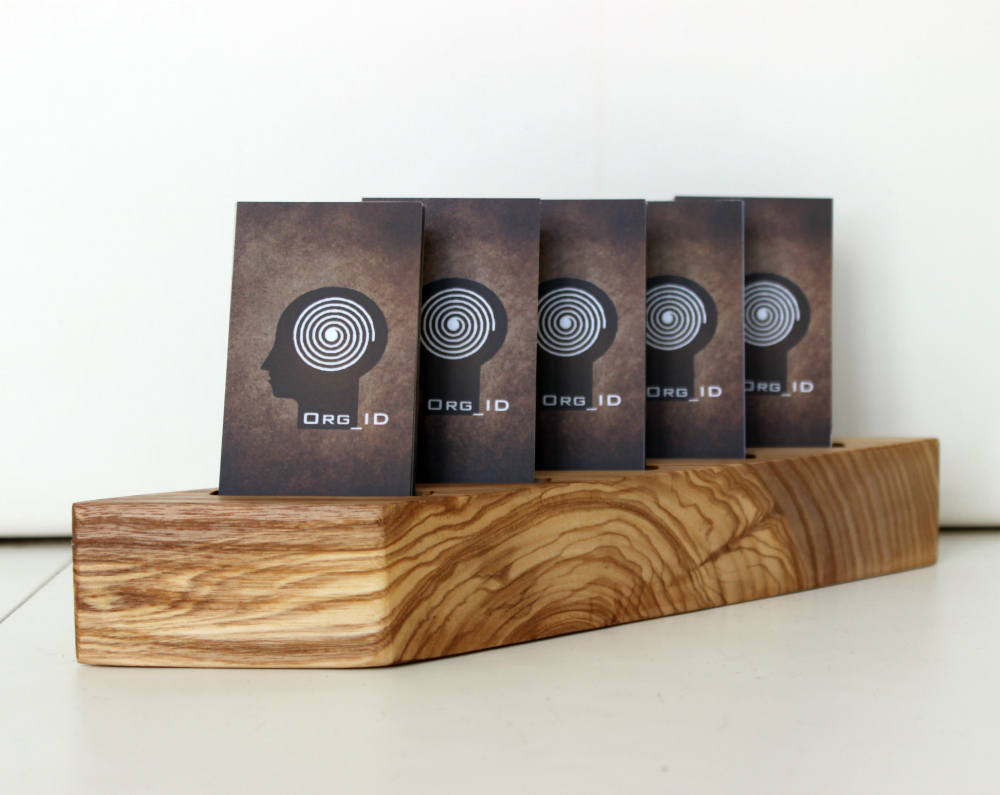 Vertical Card Holder - Ash Wood Card Stand (5 Slots). Card Display ...