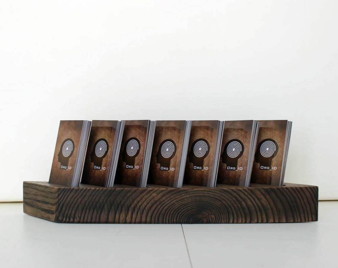 Vertical Card Holder - Ash Wood Card Stand 7 Slots.business Card Holder ...