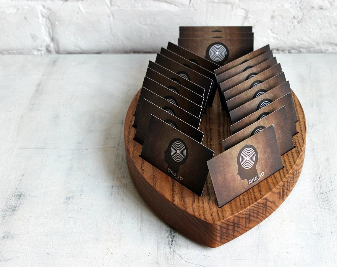 Multiple Business Card Display, Multiple Business Card Stand, Wooden ...