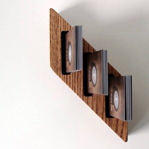 Vertical card holder Ash Wood Card Stand.Multiple business | Etsy