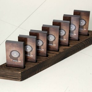 Vertical Card Holder - Ash Wood Card Stand 7 Slots.business Card Holder ...
