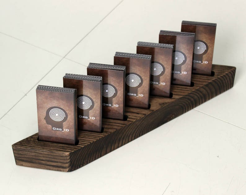 Vertical Card Holder - Ash Wood Card Stand 7 Slots.business Card Holder ...