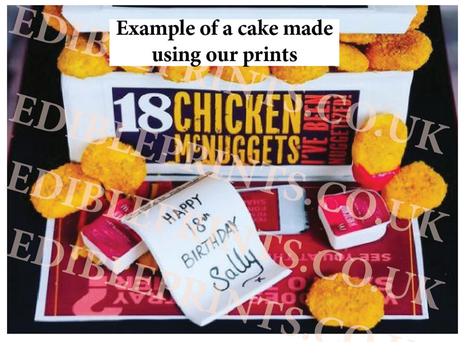 Edible Labels for Mcnuggets / Mcdonalds Cake. Personalised With Age ...