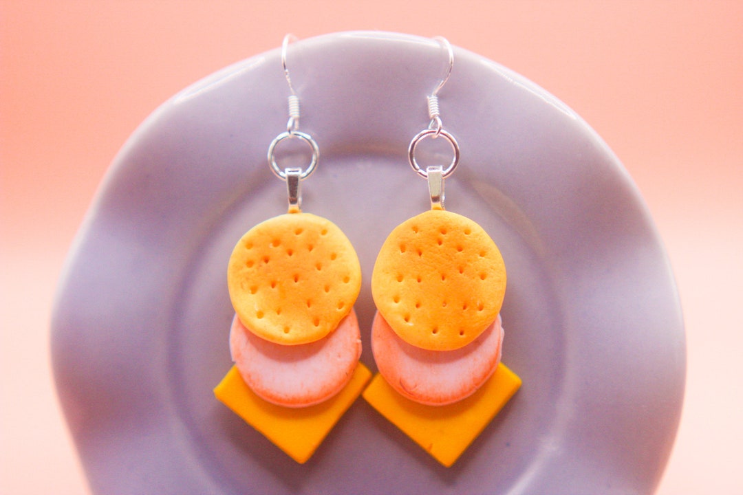 Food Jewelry Snack Stack Drop Earrings, Chicken Nugget, Mini Fast Food ...