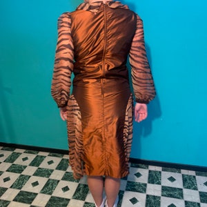 1920's Flapper Copper and Tiger Print Dress Costume - Etsy