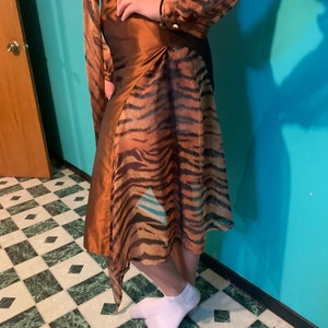 1920's Flapper Copper and Tiger Print Dress Costume - Etsy