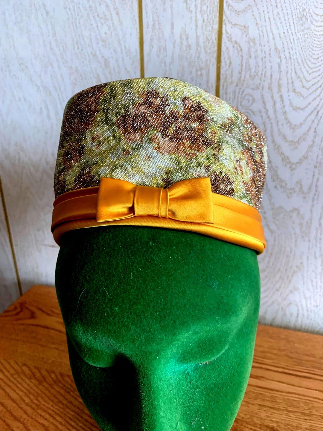 Vintage 1960s Brocade Toque Hat: Metallic Floral Pillbox - Etsy
