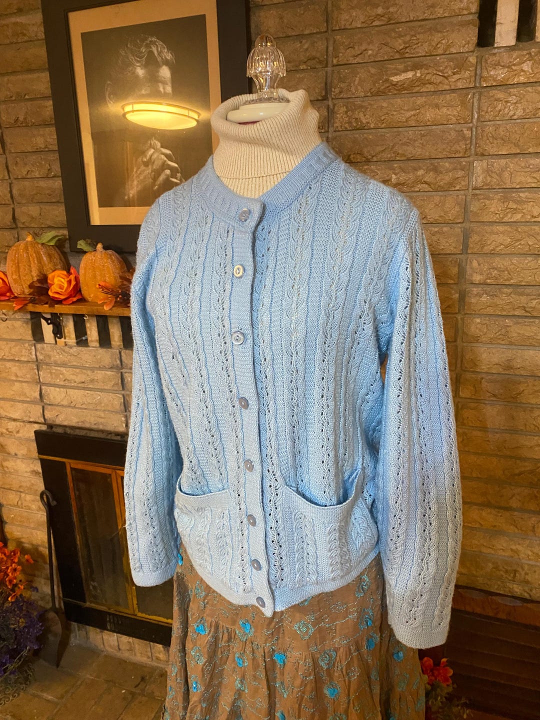 Anthony Richards Light Blue Knit Cardigan Sweater - Etsy
