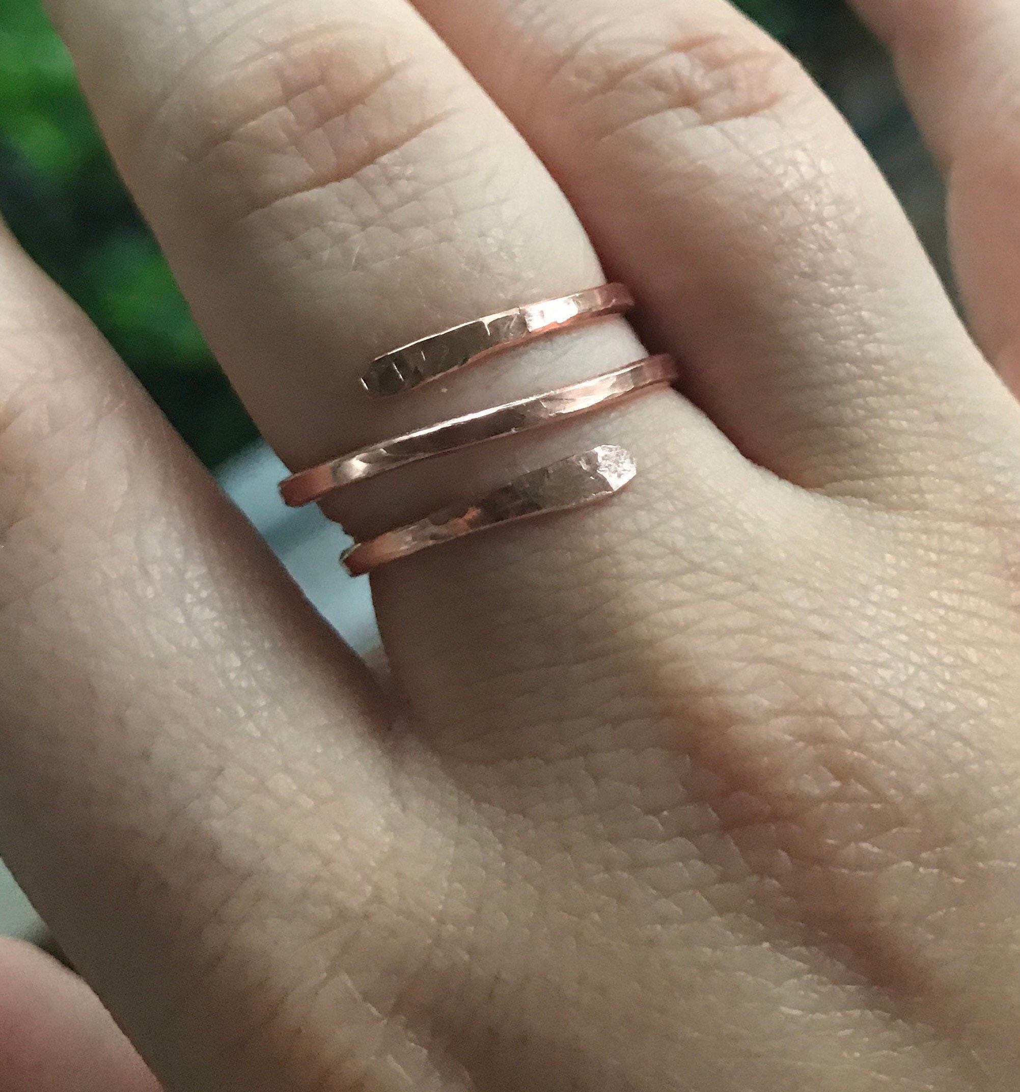 Copper Ring Hammered Copper Ring Copper Wrap Ring Arthritis - Etsy