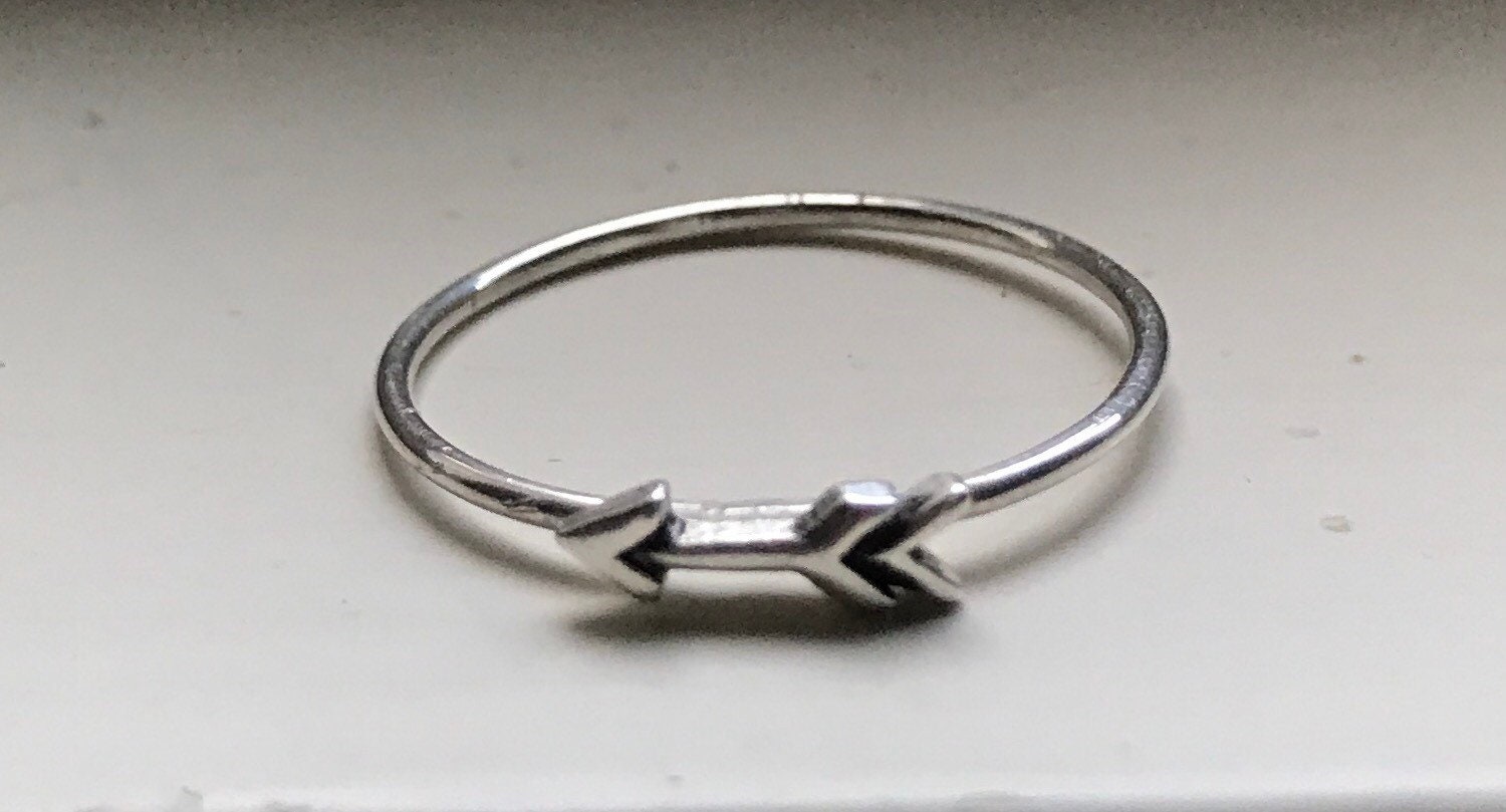 Sterling Silver Arrow Ring Dainty Stackable Arrow Ring | Etsy