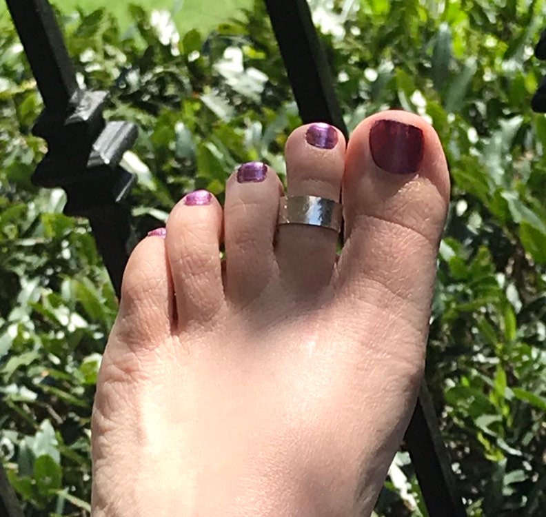 Toe Ring Sterling Adjustable Toe Ring Hammered Toe Ring - Etsy
