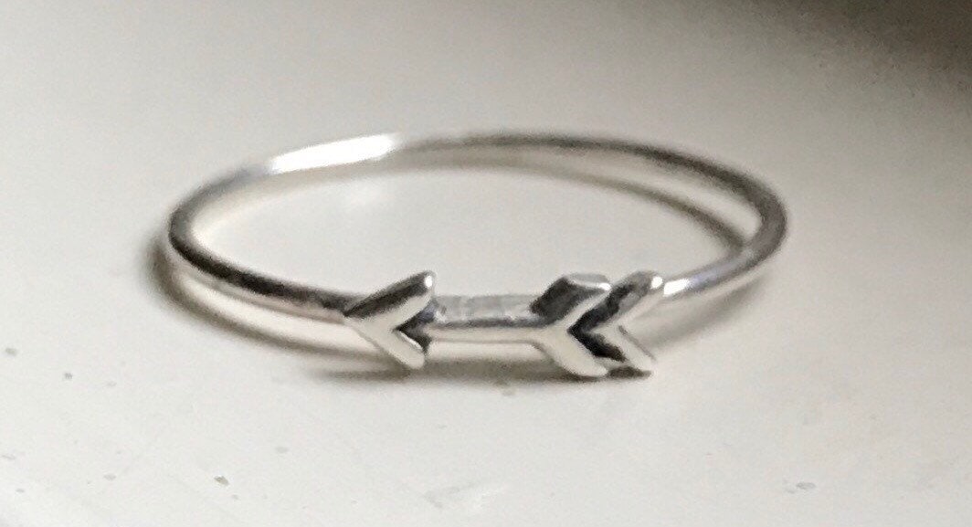 Sterling Silver Arrow Ring Dainty Stackable Arrow Ring | Etsy