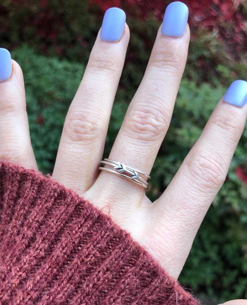 Sterling Silver Arrow Ring Dainty Stackable Arrow Ring | Etsy