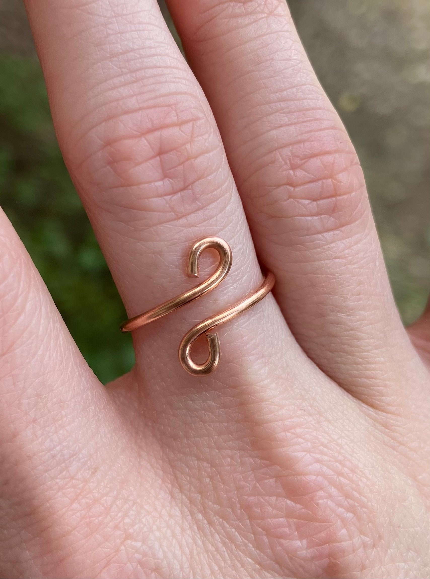 Copper Ring Spiral Ring Adjustable Ring Boho Ring | Etsy