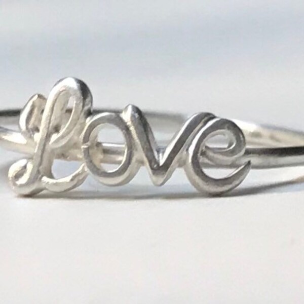 Silver Love Ring - Etsy