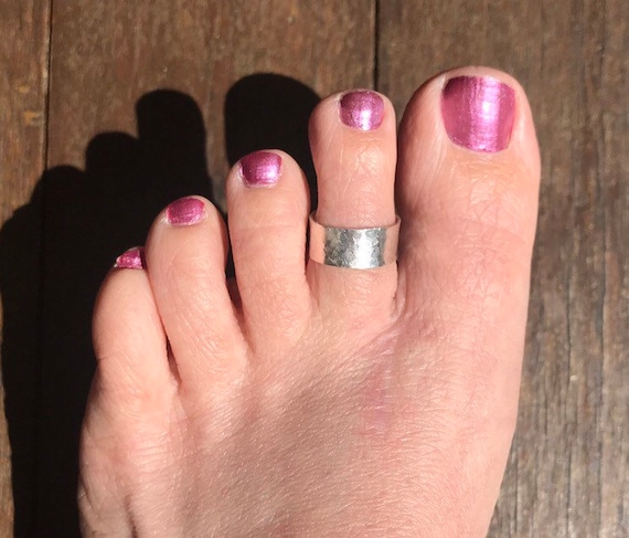 Toe Ring Sterling Adjustable Toe Ring Hammered Toe Ring - Etsy