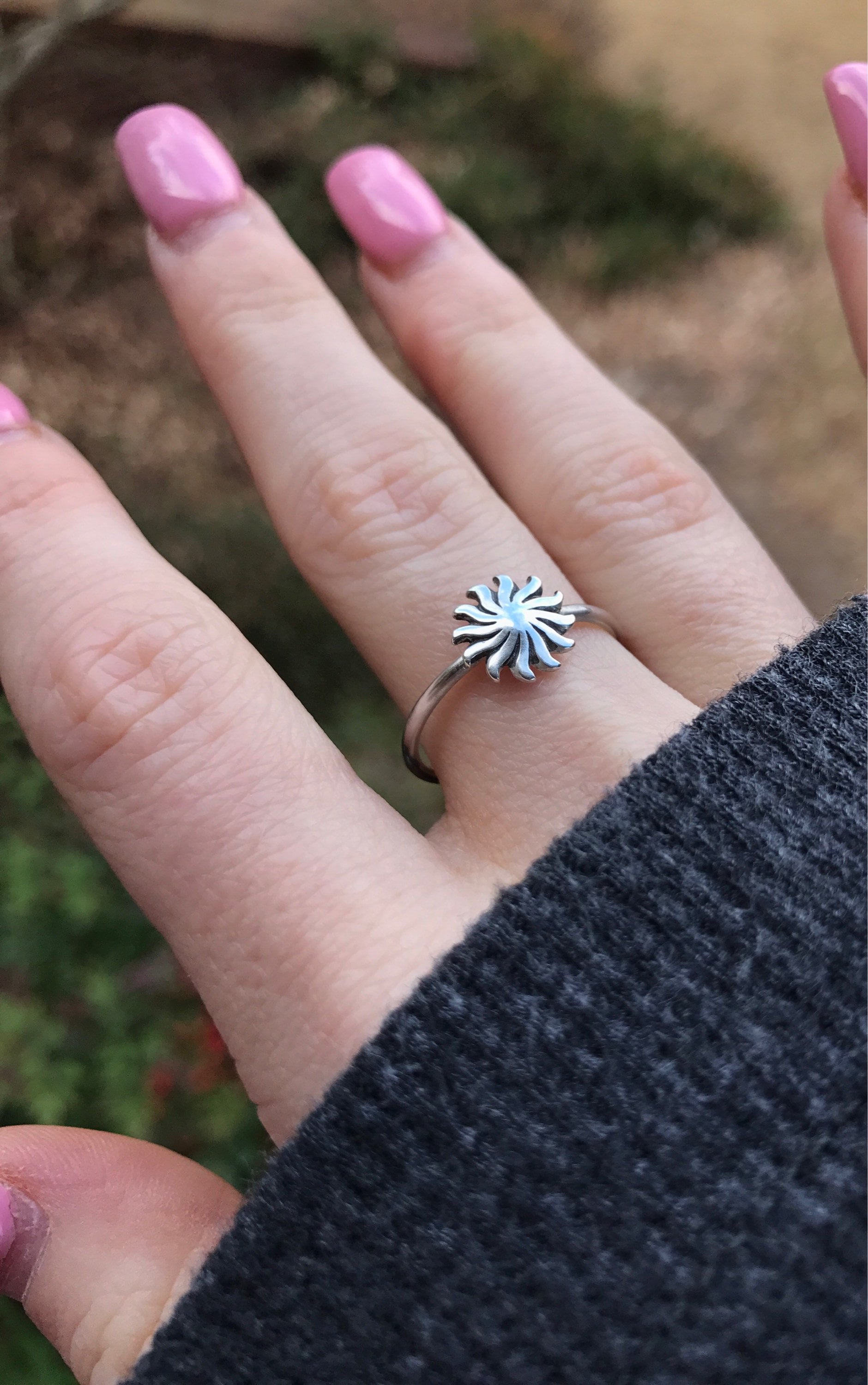 Sterling Sun Ring Sunshine Ring Celestial Ring Sterling | Etsy