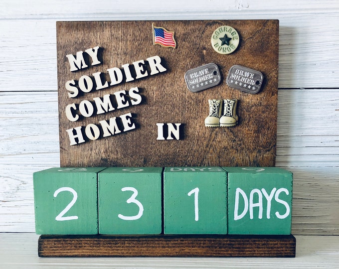 US Army Soldier Military Countdown Calendar, Boots Design - Etsy