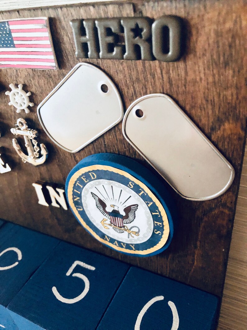 US Navy Sailor Military Countdown Calendar Wood Sign | Etsy