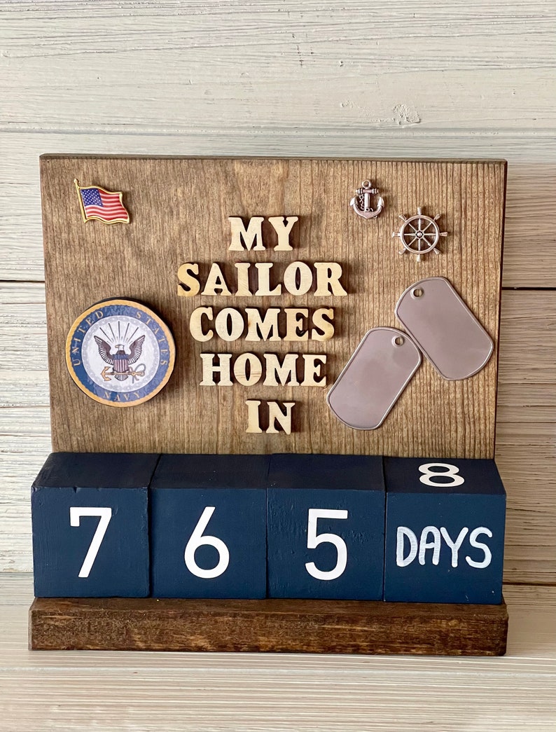 US Navy Sailor Wood Countdown Calendar Deployment Gift Wood | Etsy